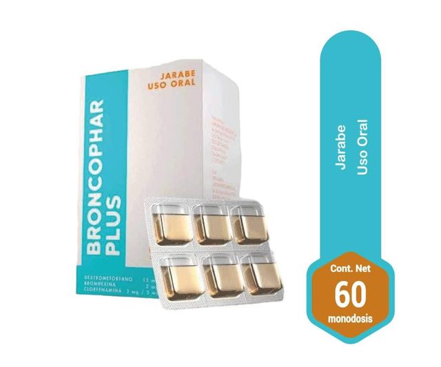 BRONCOPHAR PLUS-15 mg + 2 mg + 2 mg/ 5 mL - 60 UNITOMAS | Inbrasol Pharma